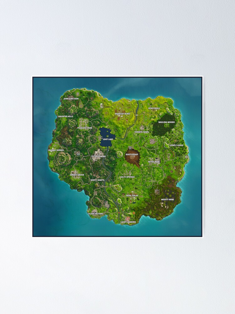 "Battle Royale Map - Chapter 1 Season 4" Poster for Sale by jbritzaart ...