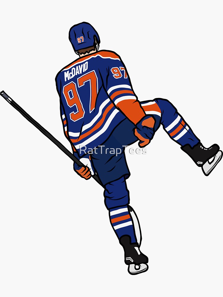 "Connor McDavid Celebration" Sticker for Sale by RatTrapTees | Redbubble