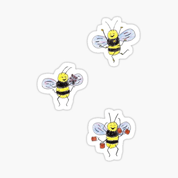 "Baby Bea's Happy Dance Bee Die Cut Flowers" Sticker for Sale by ...