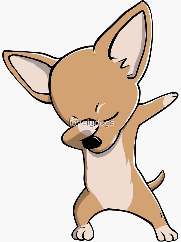 "Dabbing Chihuahua" Sticker for Sale by lovelydogs | Redbubble
