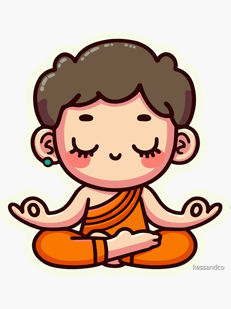 "chibi meditation boy" Sticker for Sale by kessandco | Redbubble
