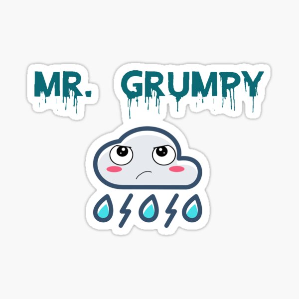"Mr. Grumpy " Sticker for Sale by CarolineArts | Redbubble