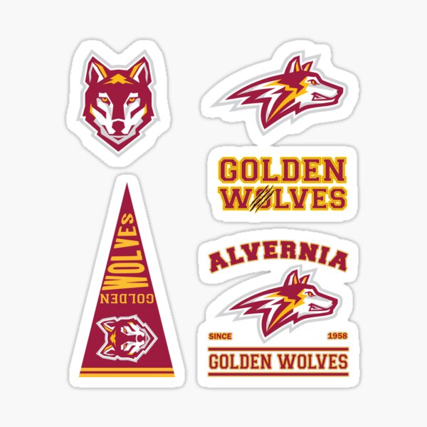 "Alvernia Golden Wolves Pack" Sticker for Sale by Logusarts | Redbubble