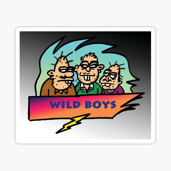 "wild boys cartoon" Sticker for Sale by Dogandesighn | Redbubble