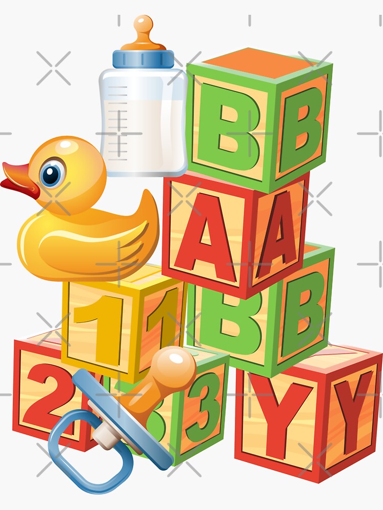 "Blocks, Ducks Baby Abdl Adult Diaper " Sticker for Sale by vintageday ...