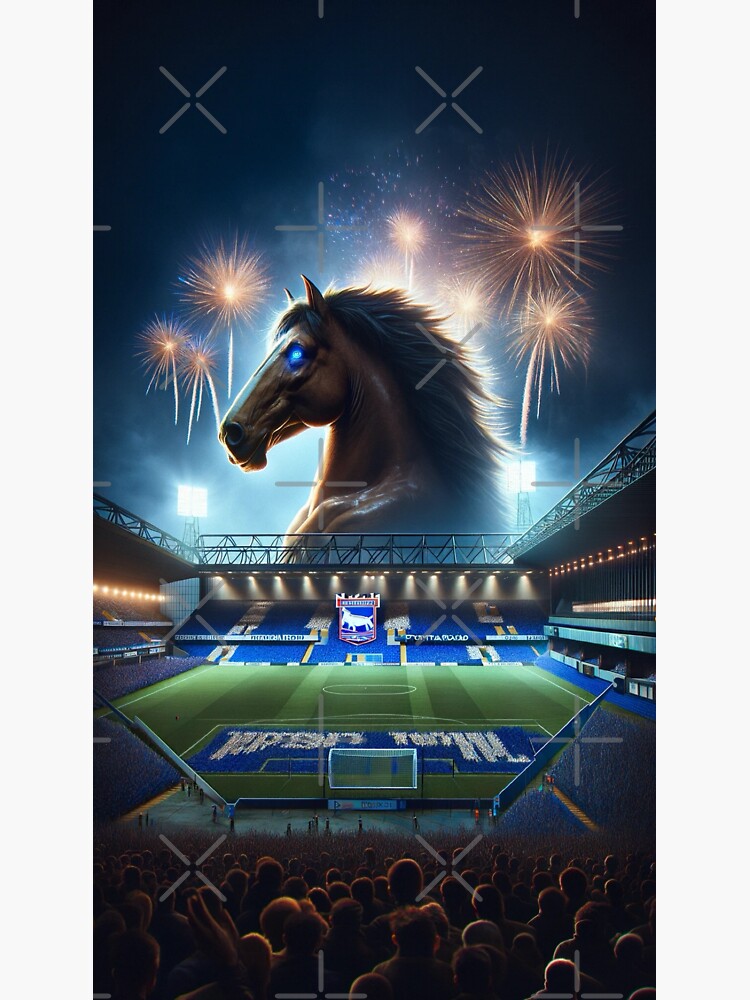 "Stallion's Pride: Ipswich Town’s Night at Portman Road" Sticker for ...