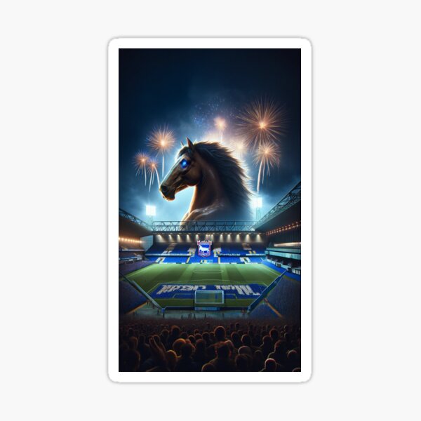"Stallion's Pride: Ipswich Town’s Night at Portman Road" Sticker for ...