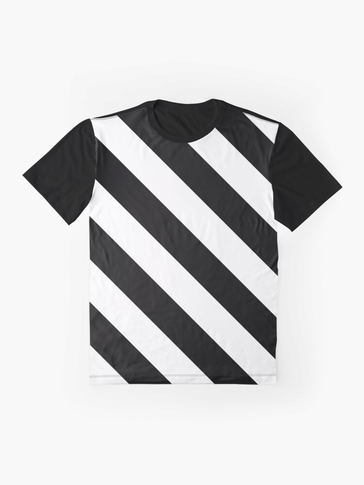 "Black & White Diagonal Stripes Pattern" T-shirt for Sale by ...