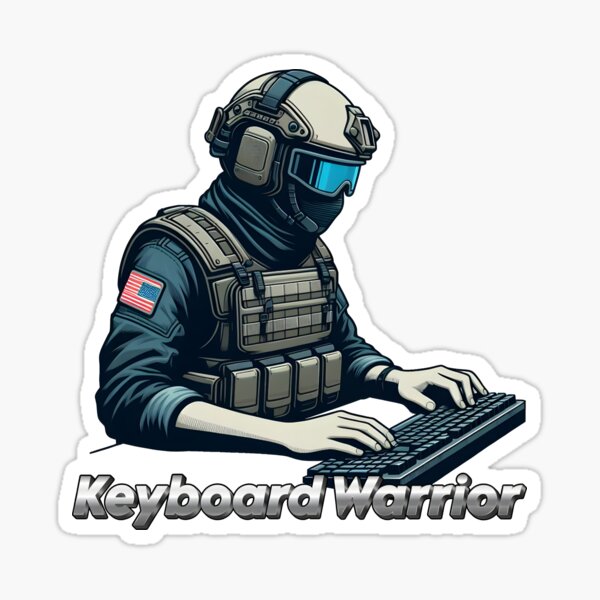 "Keyboard Warrior" Sticker for Sale by RAWLIFEGRAPHIC | Redbubble