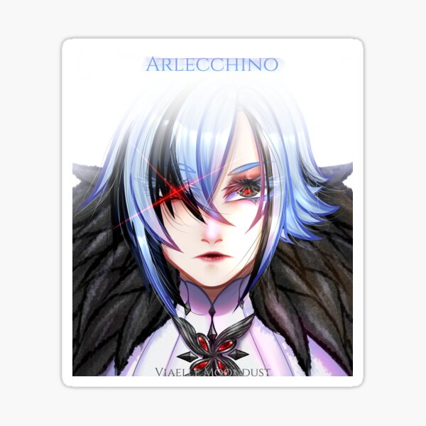 "Arlecchino Genshin Impact" Sticker for Sale by viaellemoondust | Redbubble