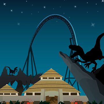 "VelociCoaster at Night Travel Poster" Poster by dextro10 | Redbubble