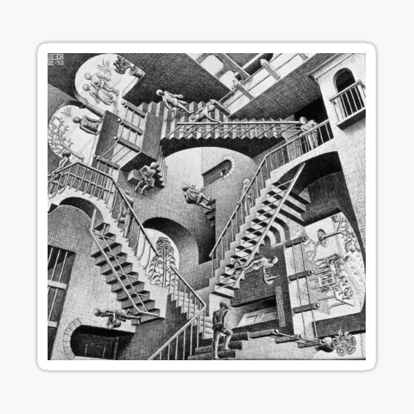 "escher" Sticker by PineLemon | Redbubble