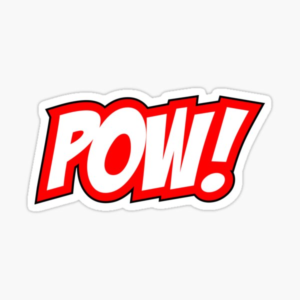 "Pow Comic Style - White and Red" Sticker for Sale by Jovie-Patch ...