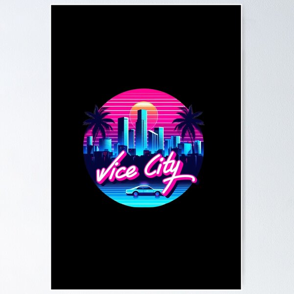 "Neon Vice City Logo" Poster for Sale by KingKongBrody | Redbubble
