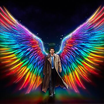 "Rainbow Pride Castiel" Poster by M-O-E-M | Redbubble