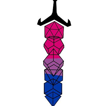 "Bi pride dice stack sword" Sticker for Sale by darkj76 | Redbubble