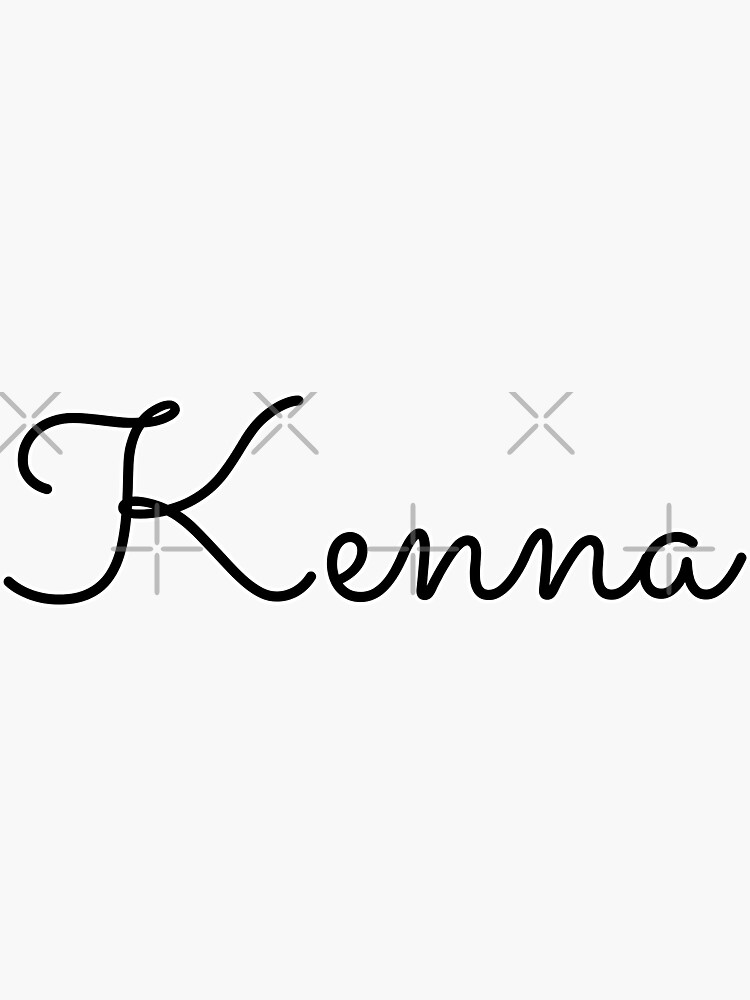 "Writing Kenna Name Label (Black)" Sticker for Sale by NormadWorld ...