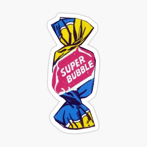 "Super Bubble bubble gum illustration stickers and t-shirts" Sticker ...