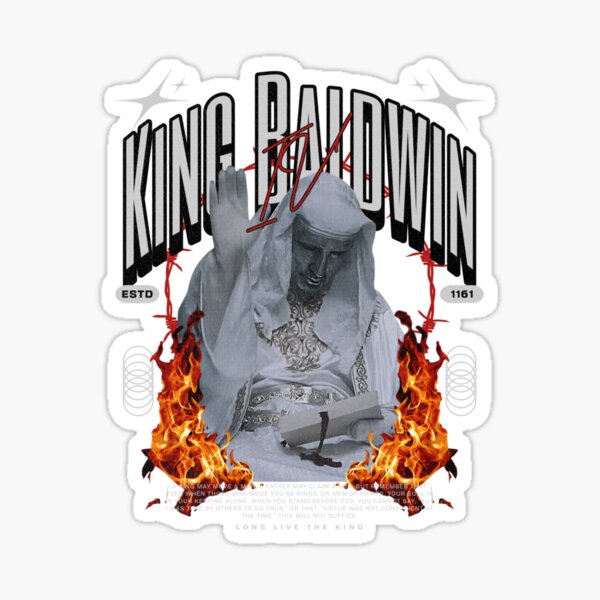 " King Baldwin " Sticker for Sale by rofiart1 | Redbubble