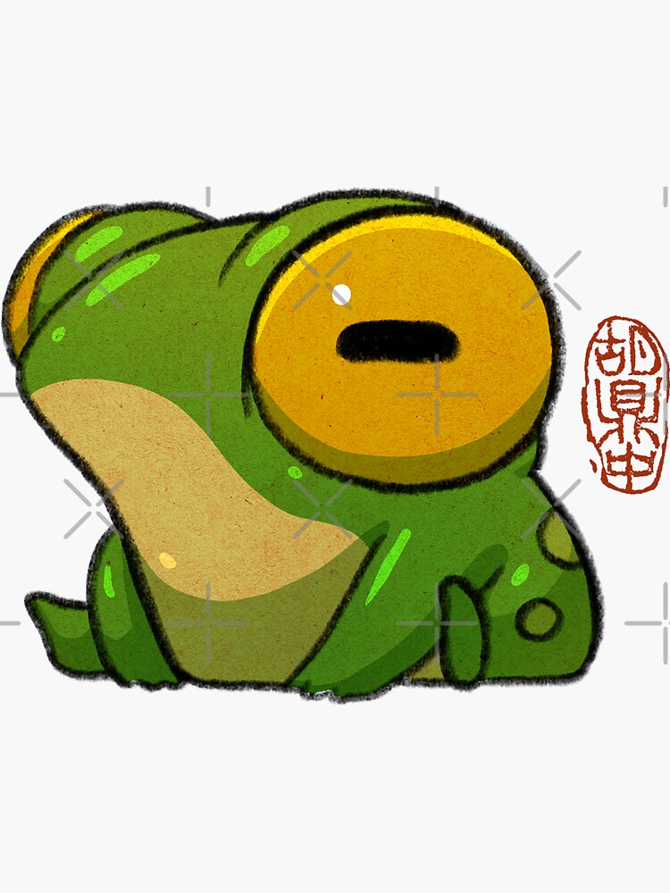 "cute baby chibi frog artwork asian style" Sticker for Sale by ...