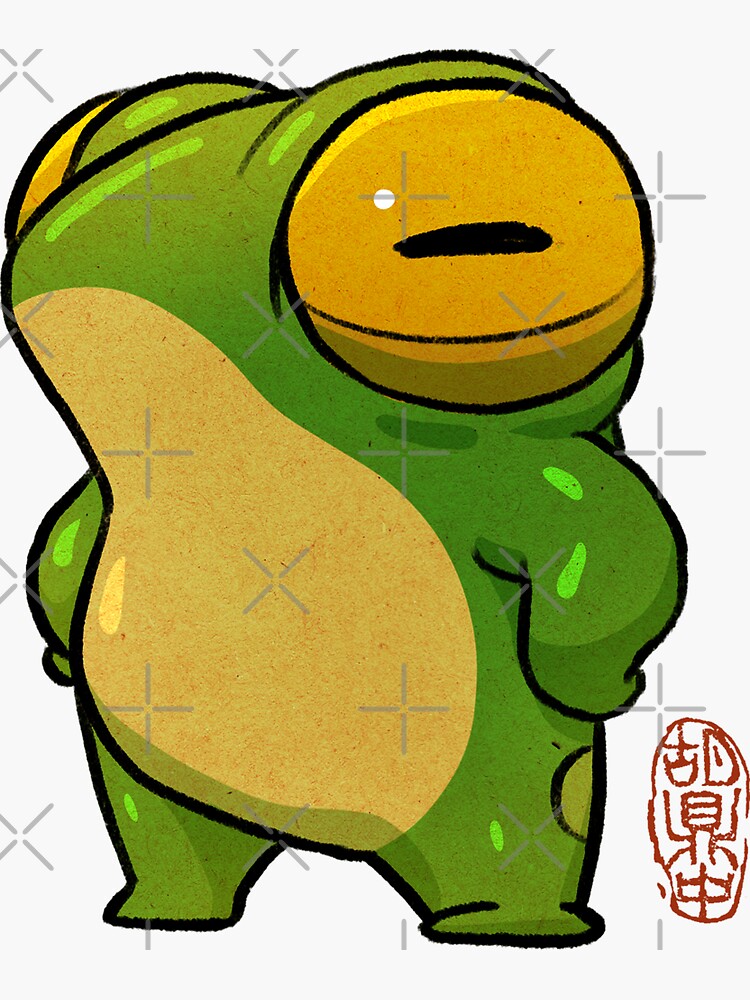 "cute baby chibi frog artwork asian style" Sticker for Sale by ...