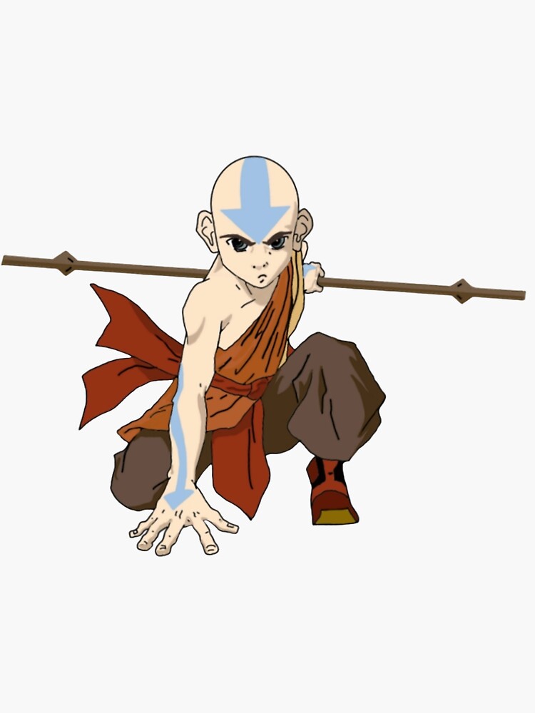 "Avatar ATLA- Aang" Sticker for Sale by MJdesignz | Redbubble