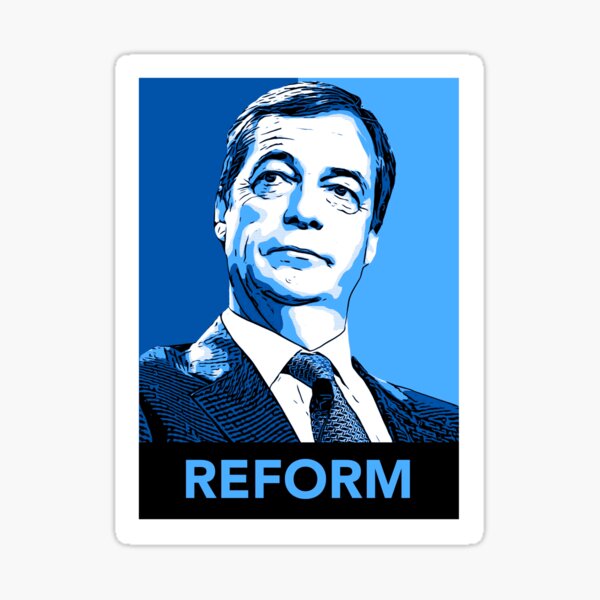 "Reform uk - Nigel Farage" Sticker for Sale by Desithreads | Redbubble