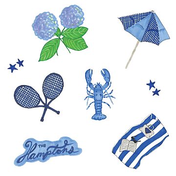 "Summer In The Hamptons" Sticker for Sale by decrisdesigns | Redbubble