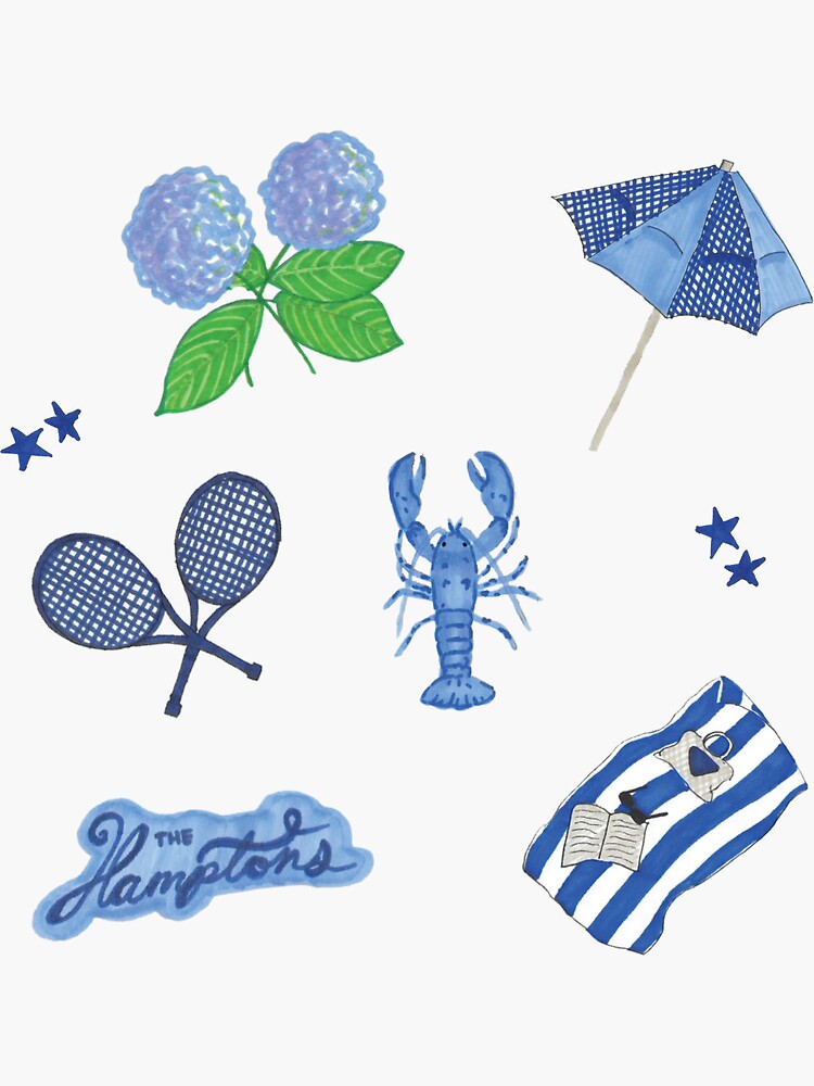 "Summer In The Hamptons" Sticker for Sale by decrisdesigns | Redbubble