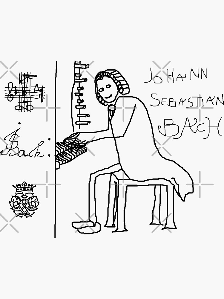 "The three signatures of Bach" Sticker by BN18 | Redbubble