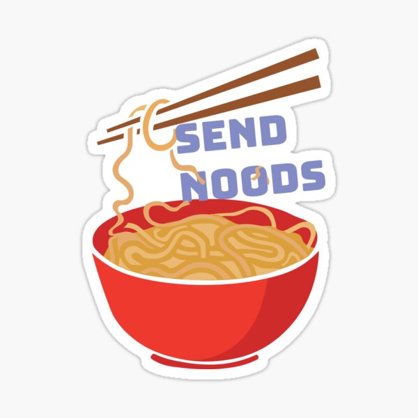 "Send Nudes Noodle pun " Sticker for Sale by DanDobsonDesign | Redbubble