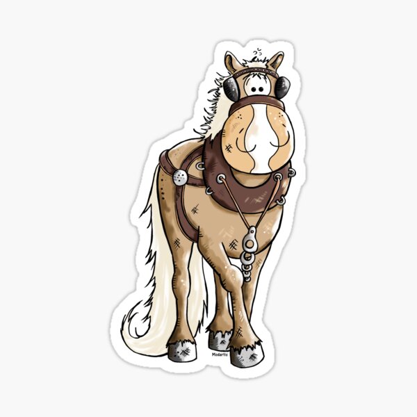 "Happy Draft Horse - Horses - Animal - Comic - Draft Horses" Sticker ...