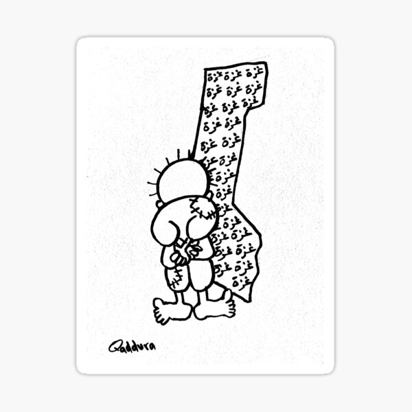 "Handala Gaza" Sticker for Sale by Ahmad Qaddura | Redbubble
