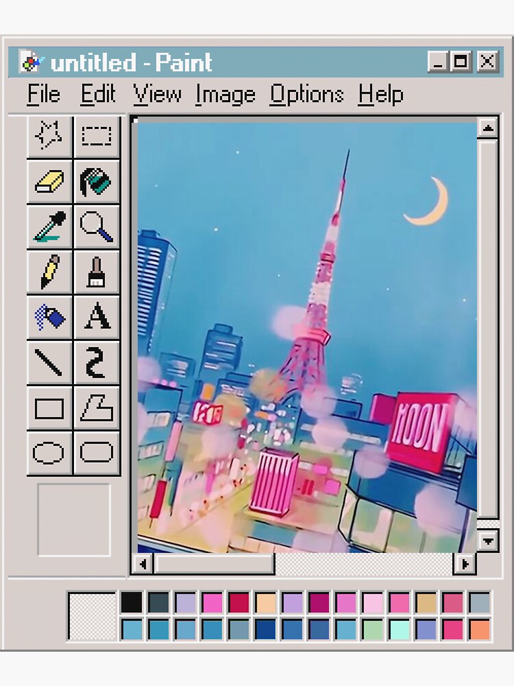 "Windows 95 MS Paint Anime 2" Sticker by zumis | Redbubble