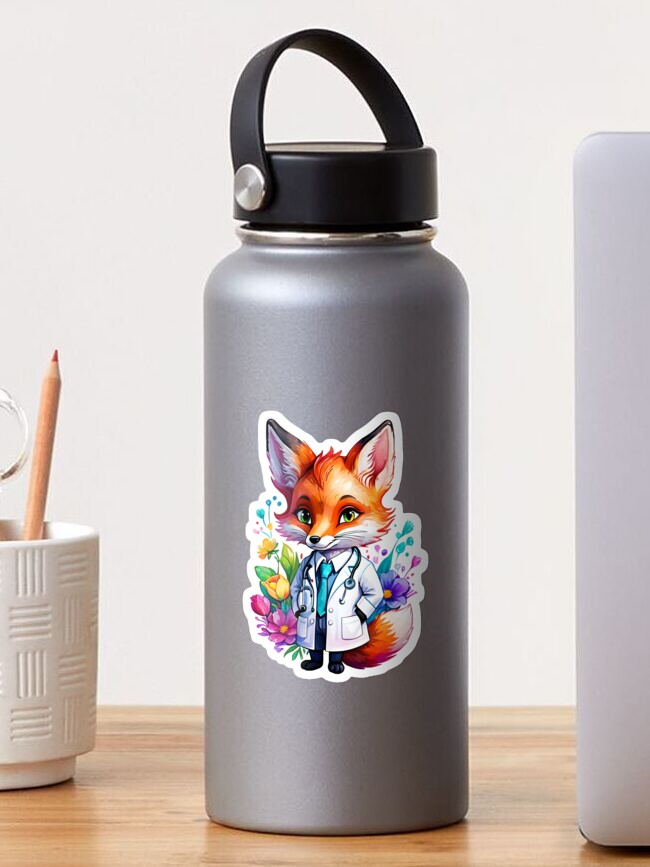""Foxy Physician: Cute Fox Doctor"" Sticker for Sale by Cosmicreations1 ...