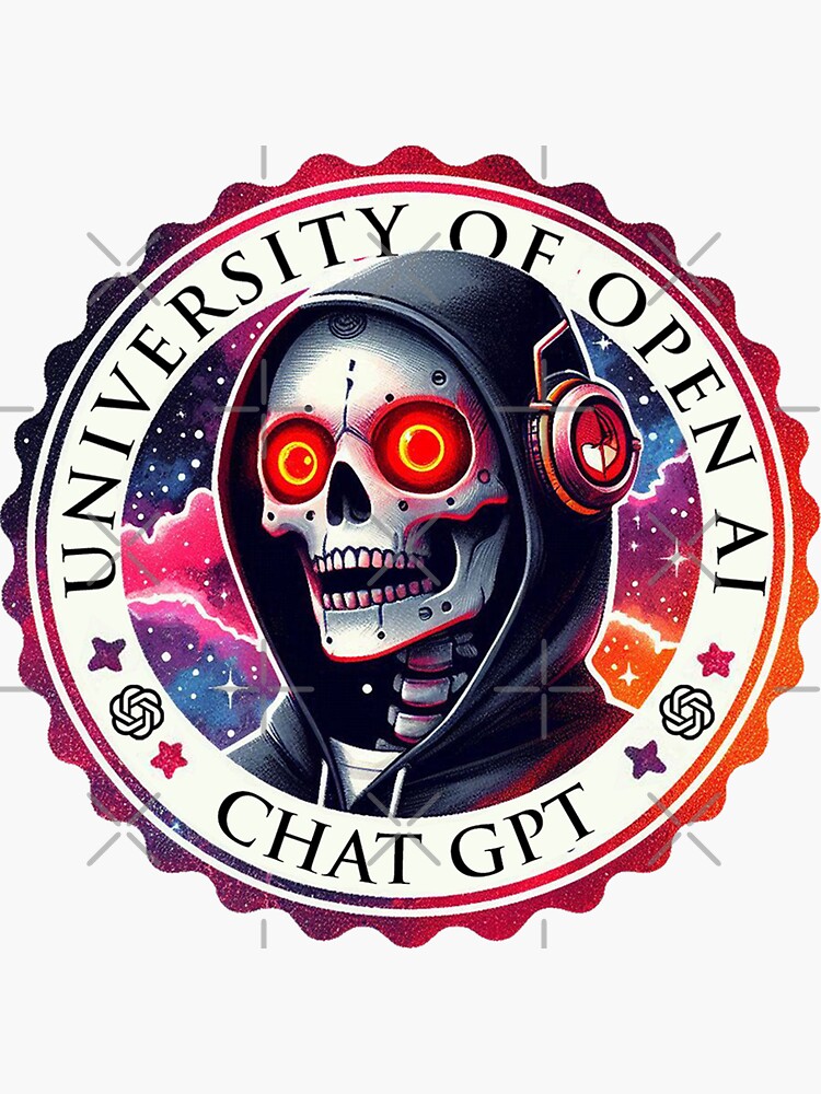 "Chat GPT University" Sticker for Sale by clintang | Redbubble