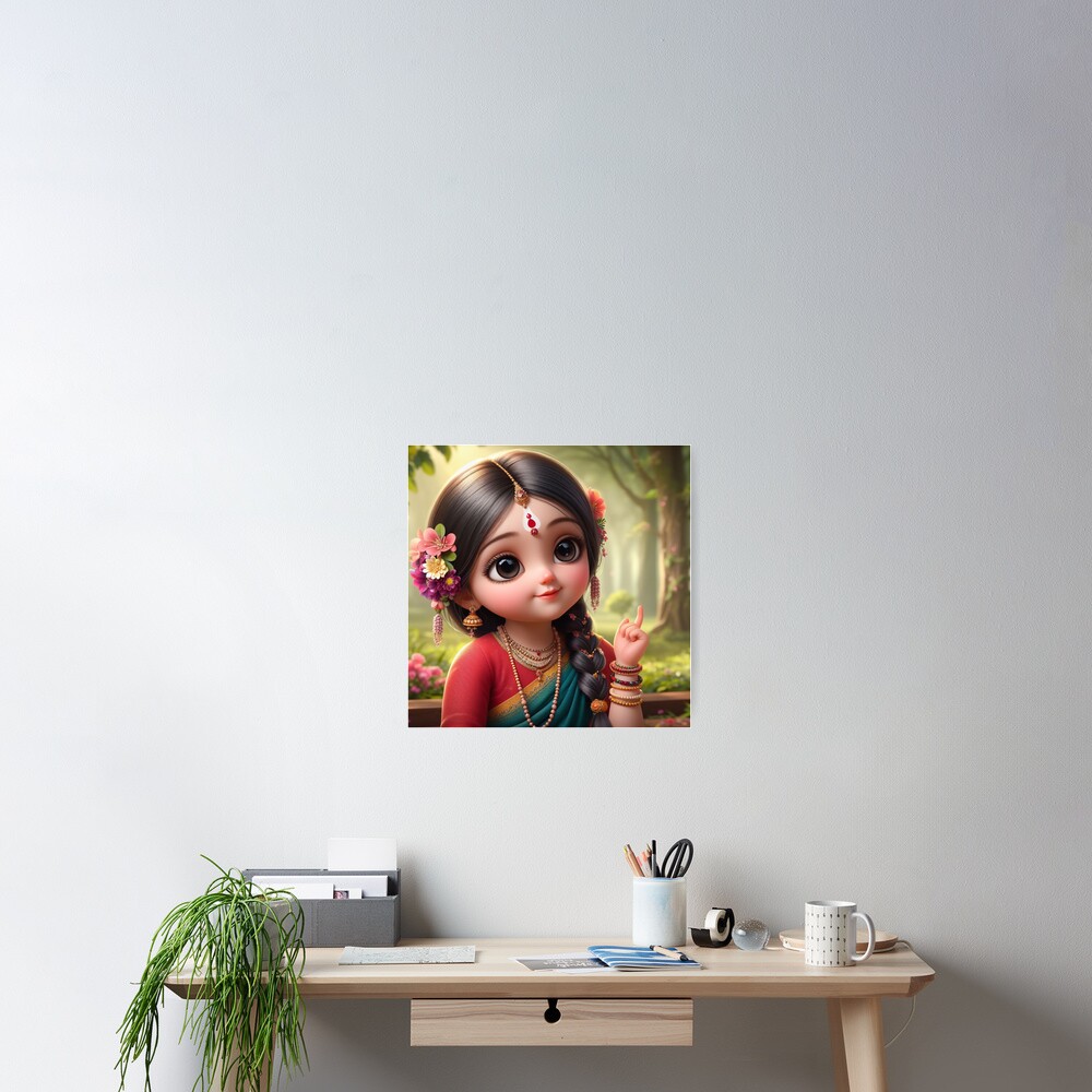 "Beautiful Radha Rani Talking with Friend about Krishna" Sticker for ...