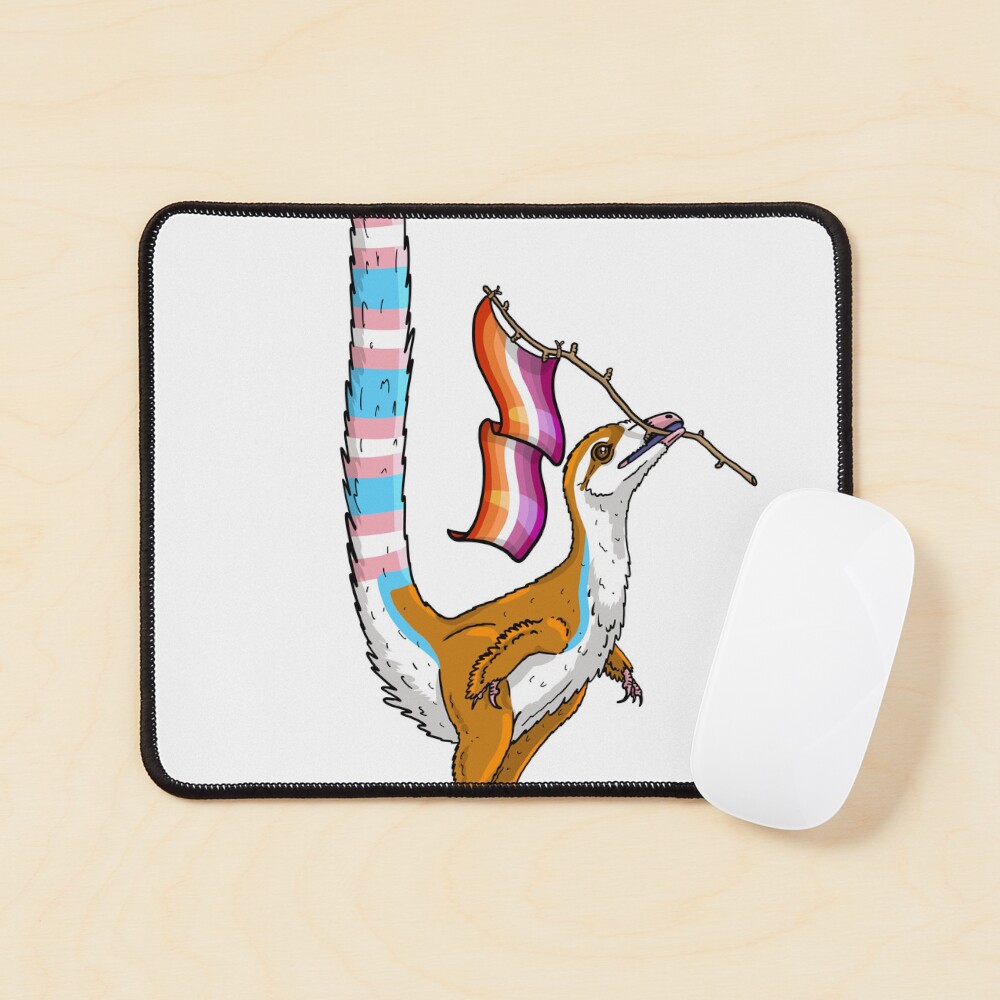 "Trans Sinosauropteryx Holding a Lesbian Flag" Sticker for Sale by ...