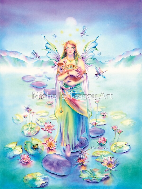 "Sienna and the Deer Evoke the Lily Pond" by Michelle Tracey | Redbubble