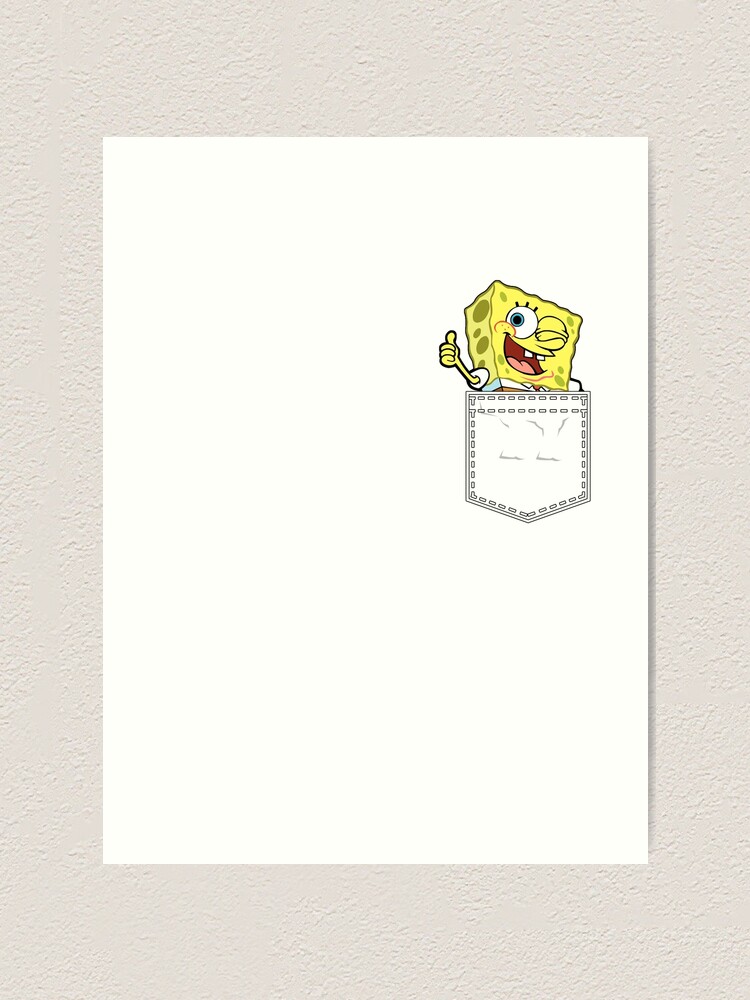 "SpongeBob on My Pocket" Art Print by ainecreative | Redbubble