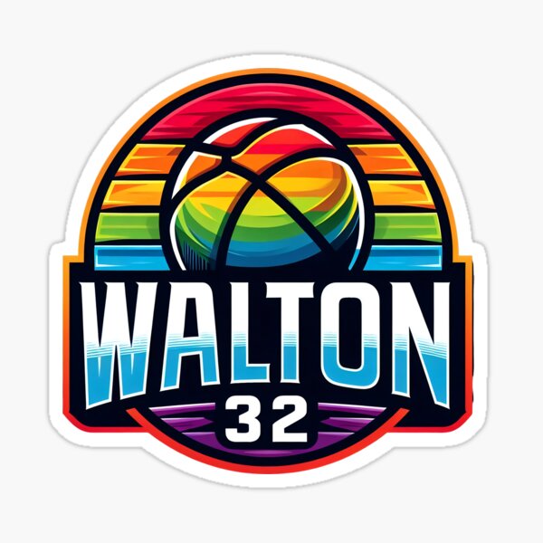 "Bill Walton 32 Rainbow Color - Vibrant Basketball Legend" Sticker for ...