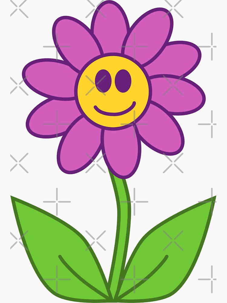 Purple Cartoon Flower Clipart
