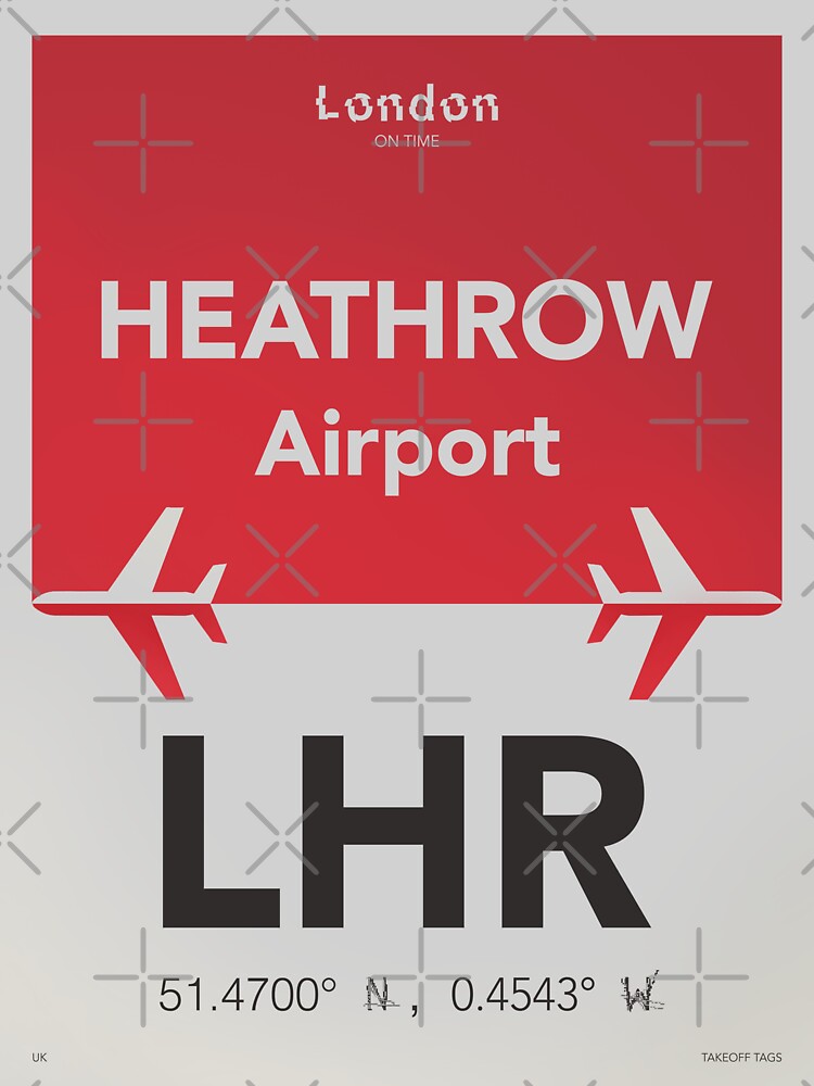 "LHR Heathrow airport British RED " Sticker for Sale by airportstickers ...