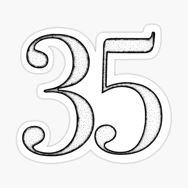 "Dotart/Dotwork illustration of Number 35" Sticker by MagnetitaBySil ...