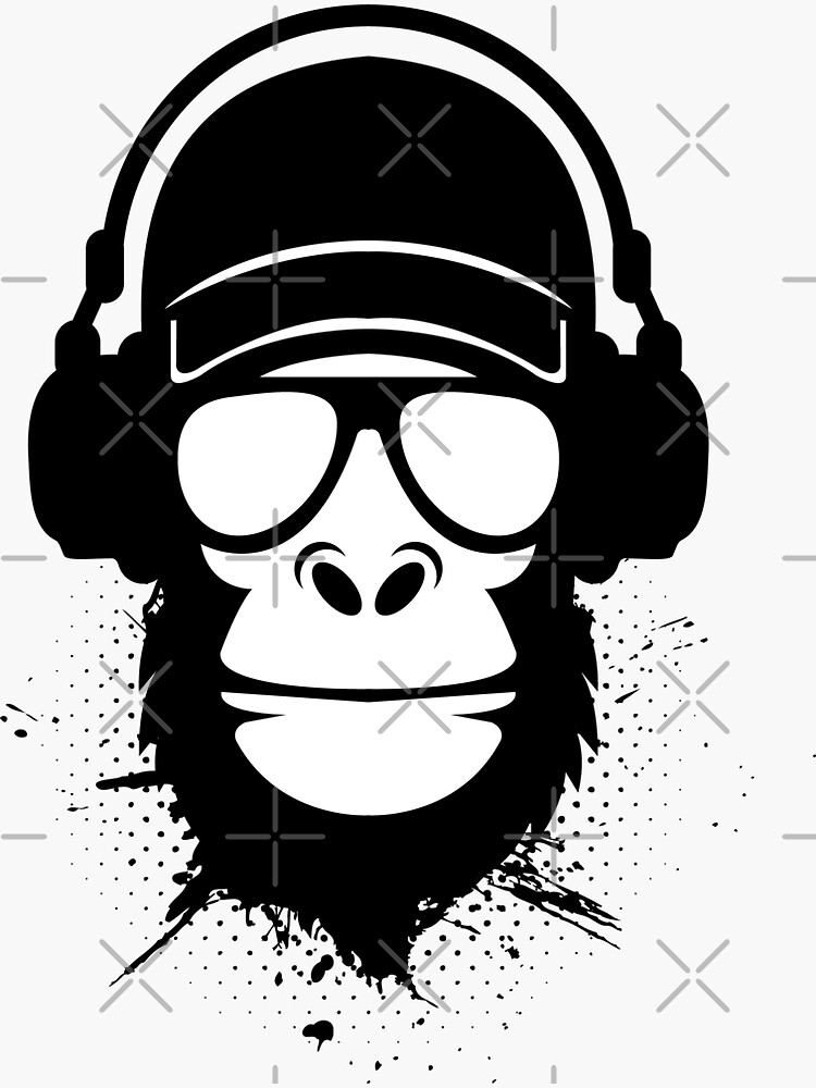 "Cool dude monkey" Sticker for Sale by tmsarts | Redbubble