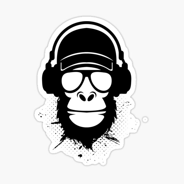 "Cool dude monkey" Sticker for Sale by tmsarts | Redbubble