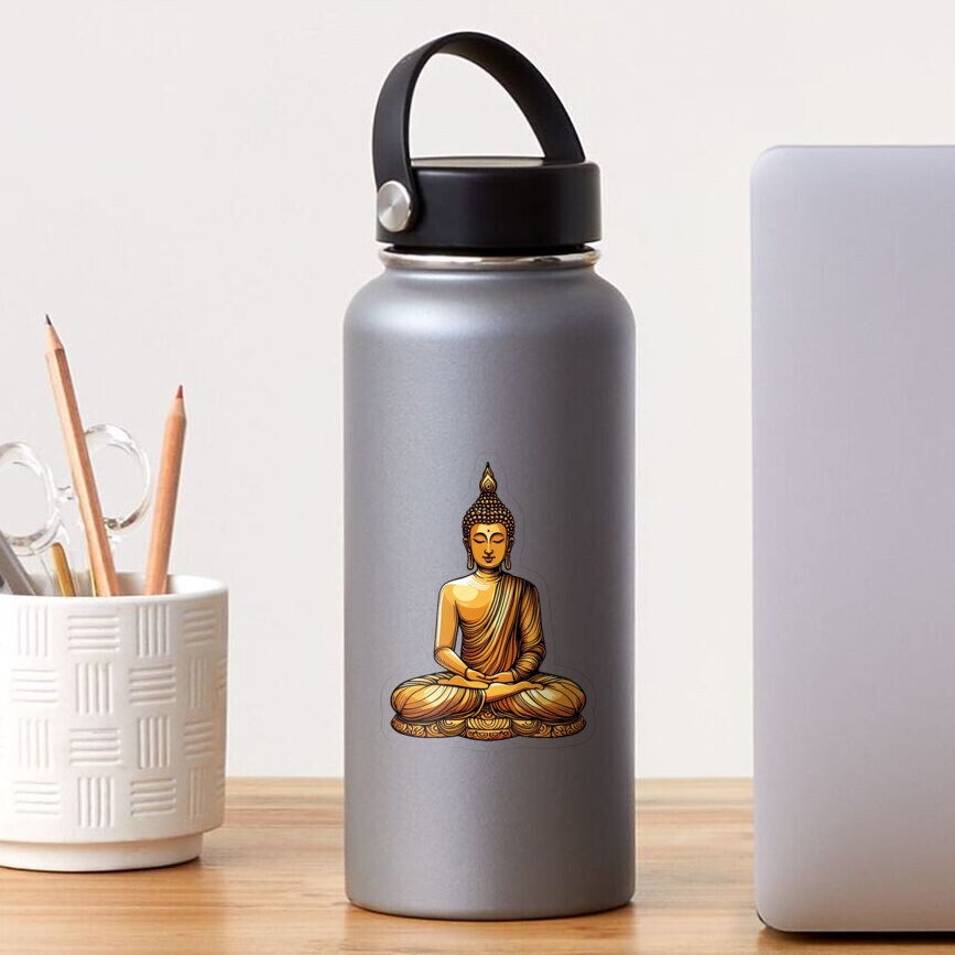 "Sitting buddha sticker. Buddhism and religious symbols" Sticker for ...