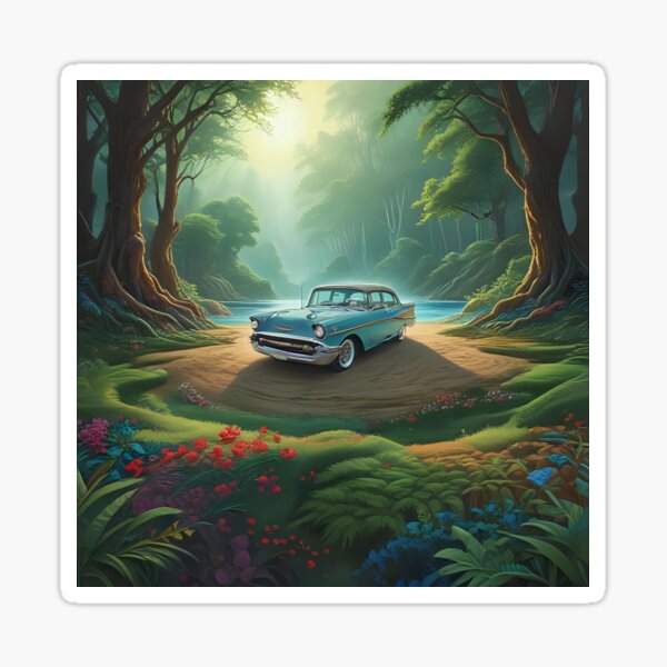 "57 Chevy" Sticker for Sale by Nomad-Maynard | Redbubble