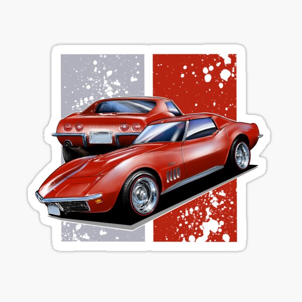 "Hand drawn art of Corvette C3" Sticker for Sale by stefansautoart ...