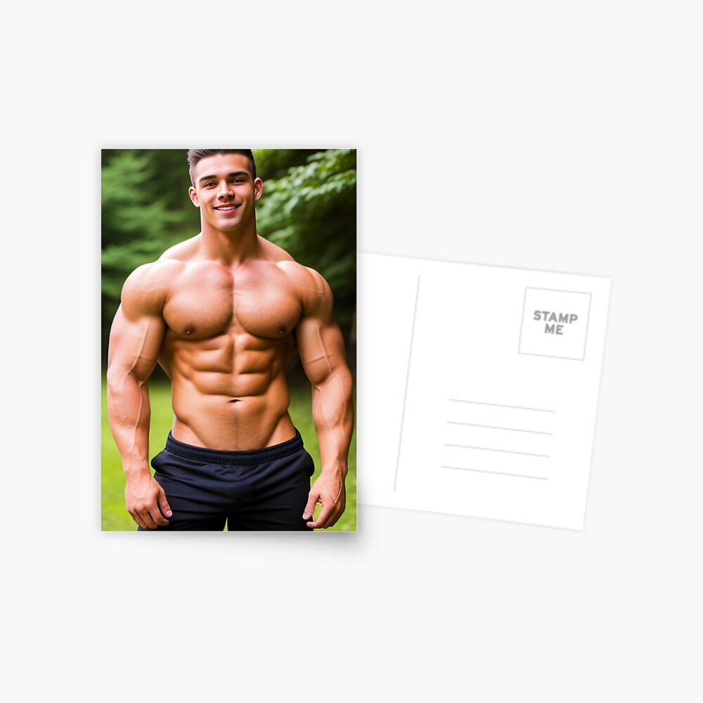 "Smiling Male Bodybuilder" Sticker for Sale by Bodies-of-Male | Redbubble